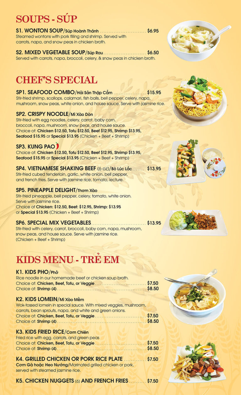 Menu – Pho Hot